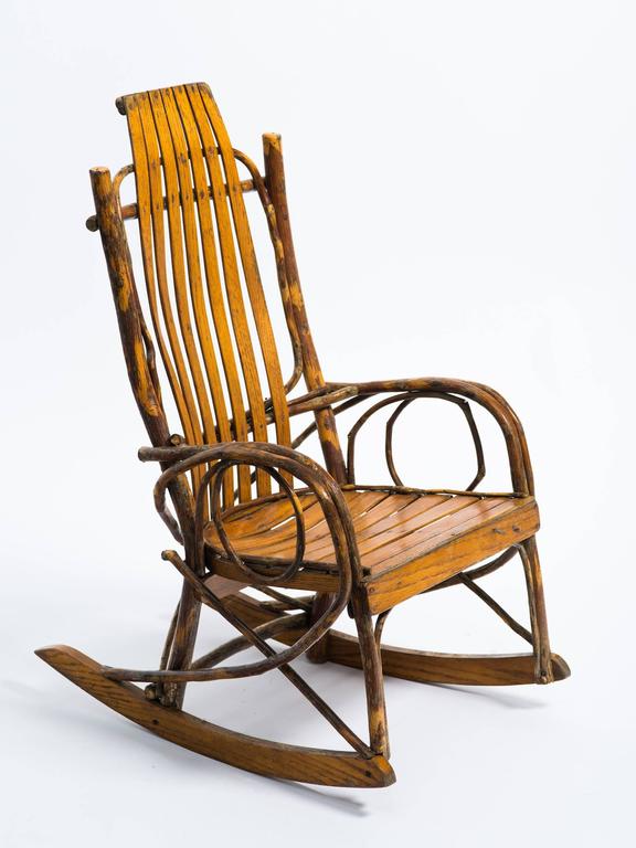 Children's Adirondack Bentwood Oak Hickory Rocking Chair at 1stDibs