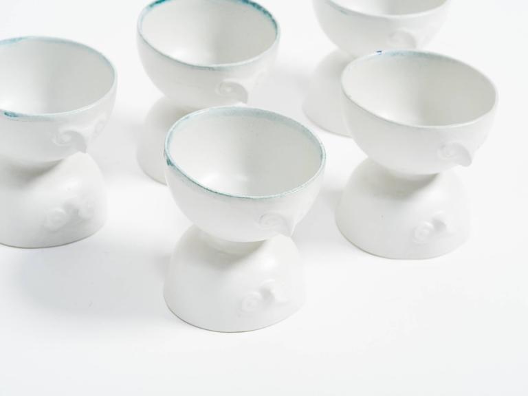Five Italian Ceramic Inverted Bowls with Faces at 1stDibs