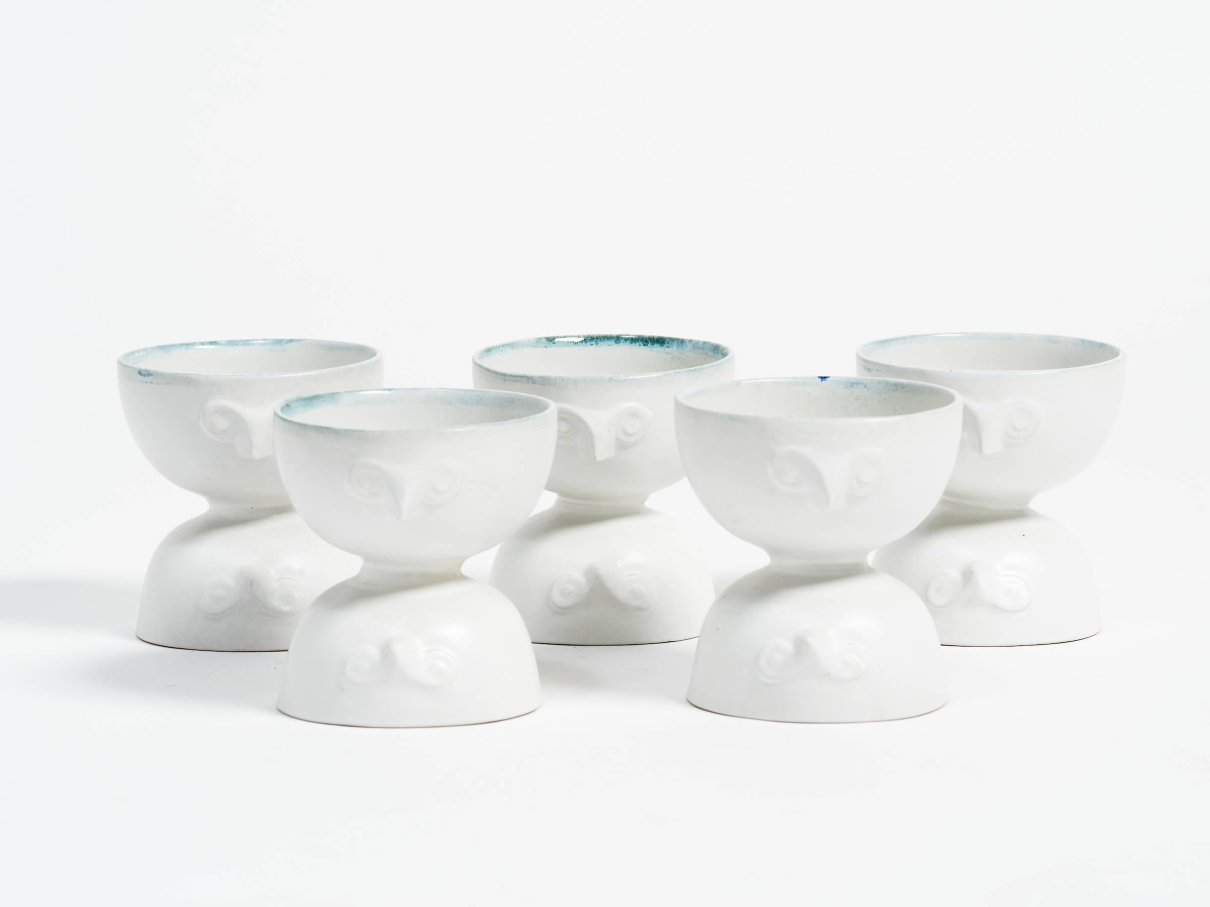 Five Italian Ceramic Inverted Bowls with Faces at 1stDibs | bowls with ...