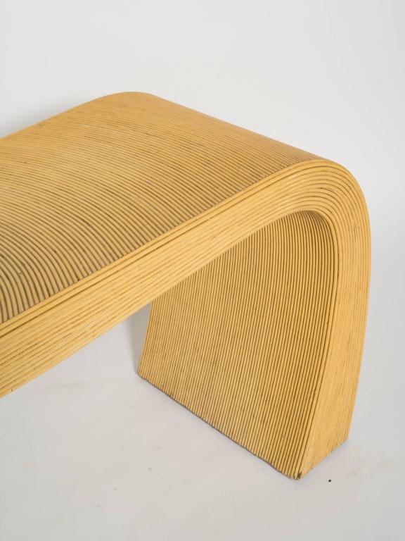 Gabriella Crespi Style Curved Rattan Console at 1stDibs
