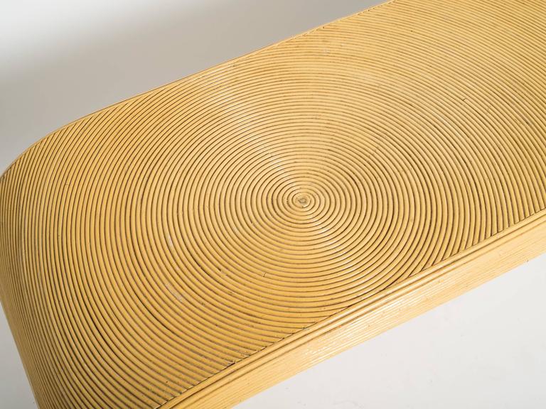 Gabriella Crespi Style Curved Rattan Console at 1stDibs