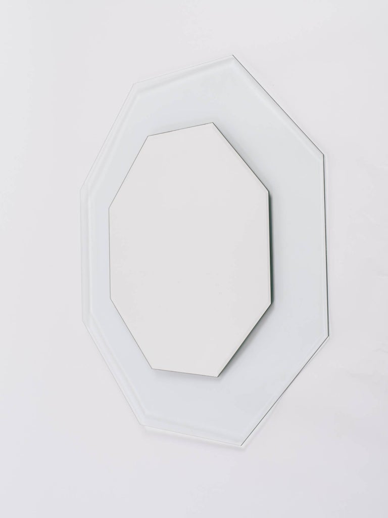 1970s Octagonal Beveled Glass Mirror For Sale at 1stDibs