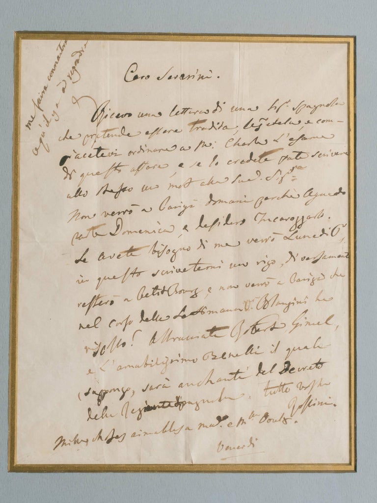 Rossini Signed Letter at 1stDibs