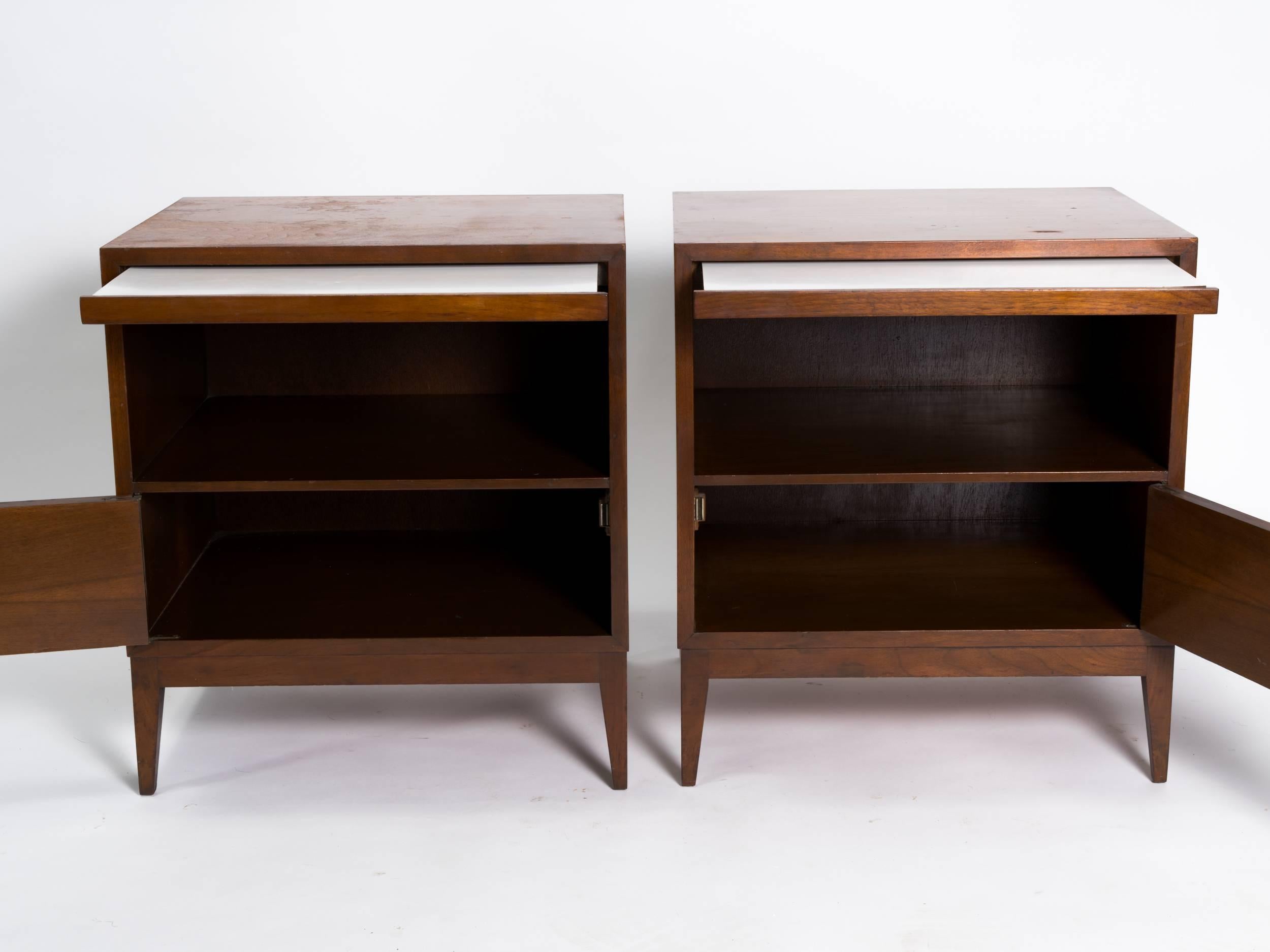 Pair of Walnut Night Stands by Paul McCobb at 1stDibs