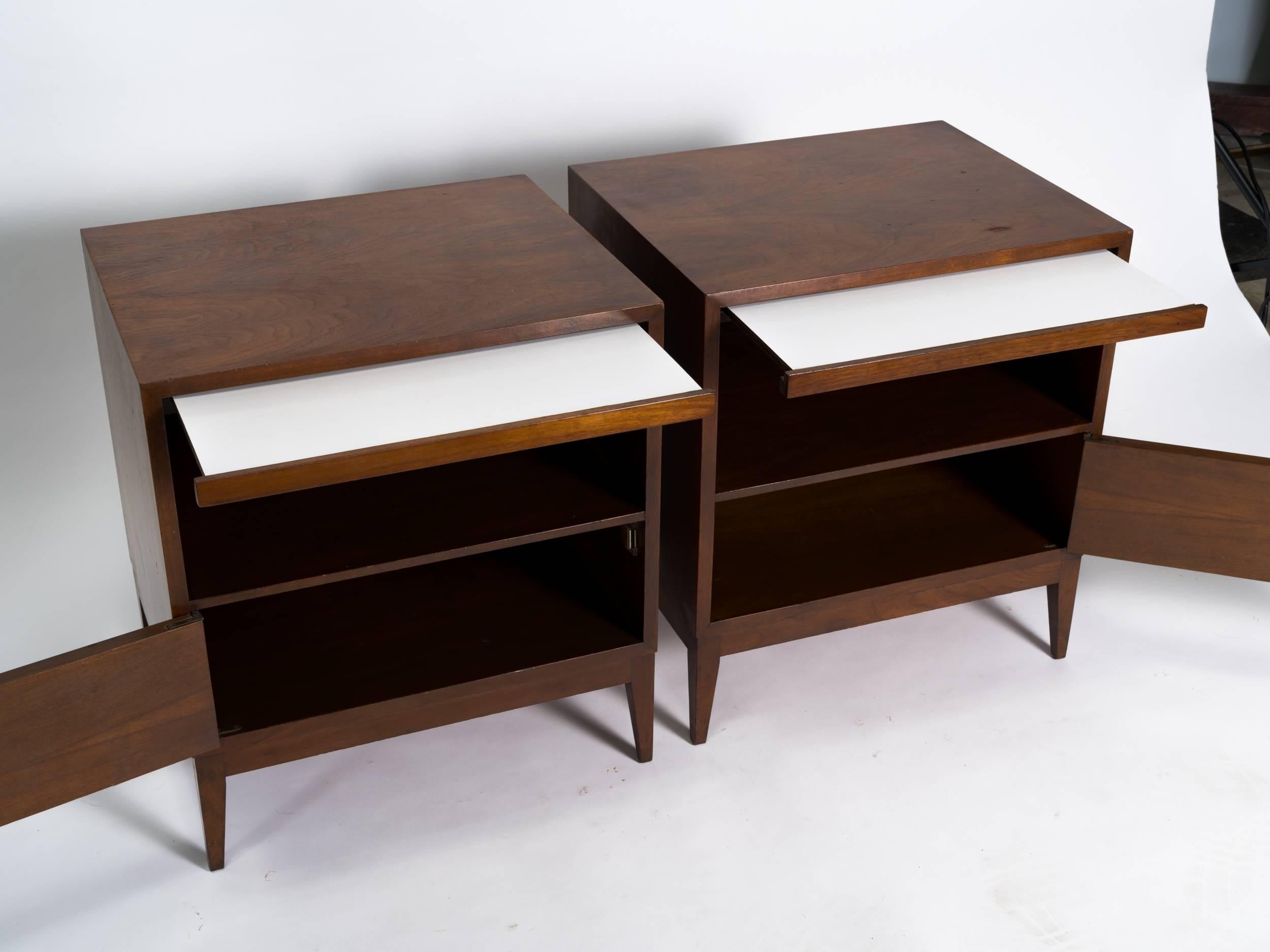 Pair of Walnut Night Stands by Paul McCobb at 1stDibs