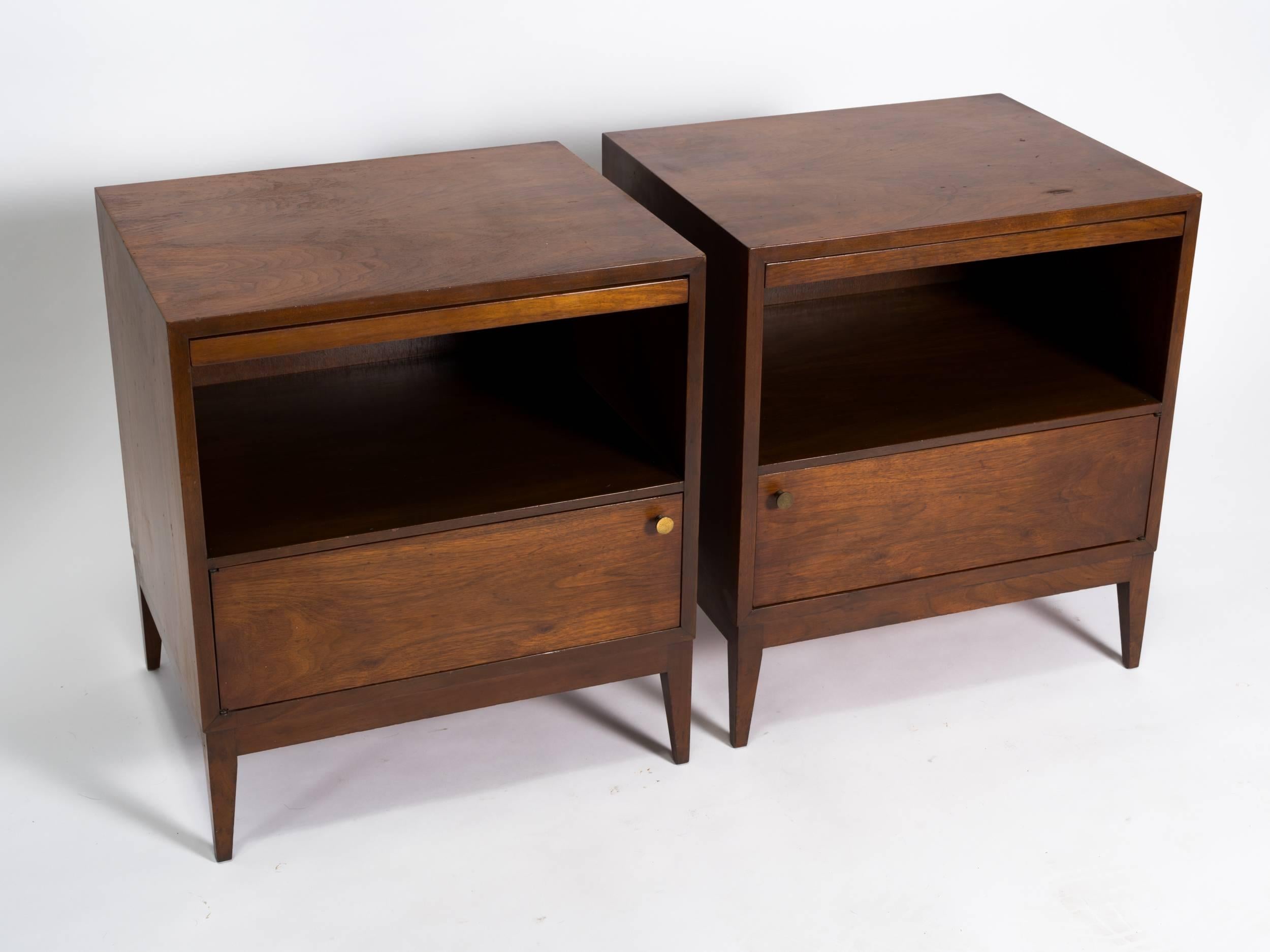 Pair of Walnut Night Stands by Paul McCobb at 1stDibs