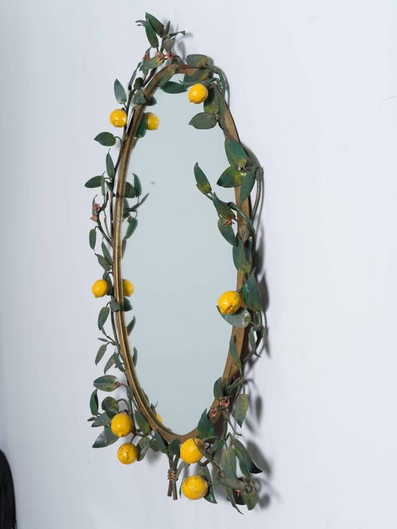 1950s Italian Tole Lemon Mirror and Console at 1stDibs