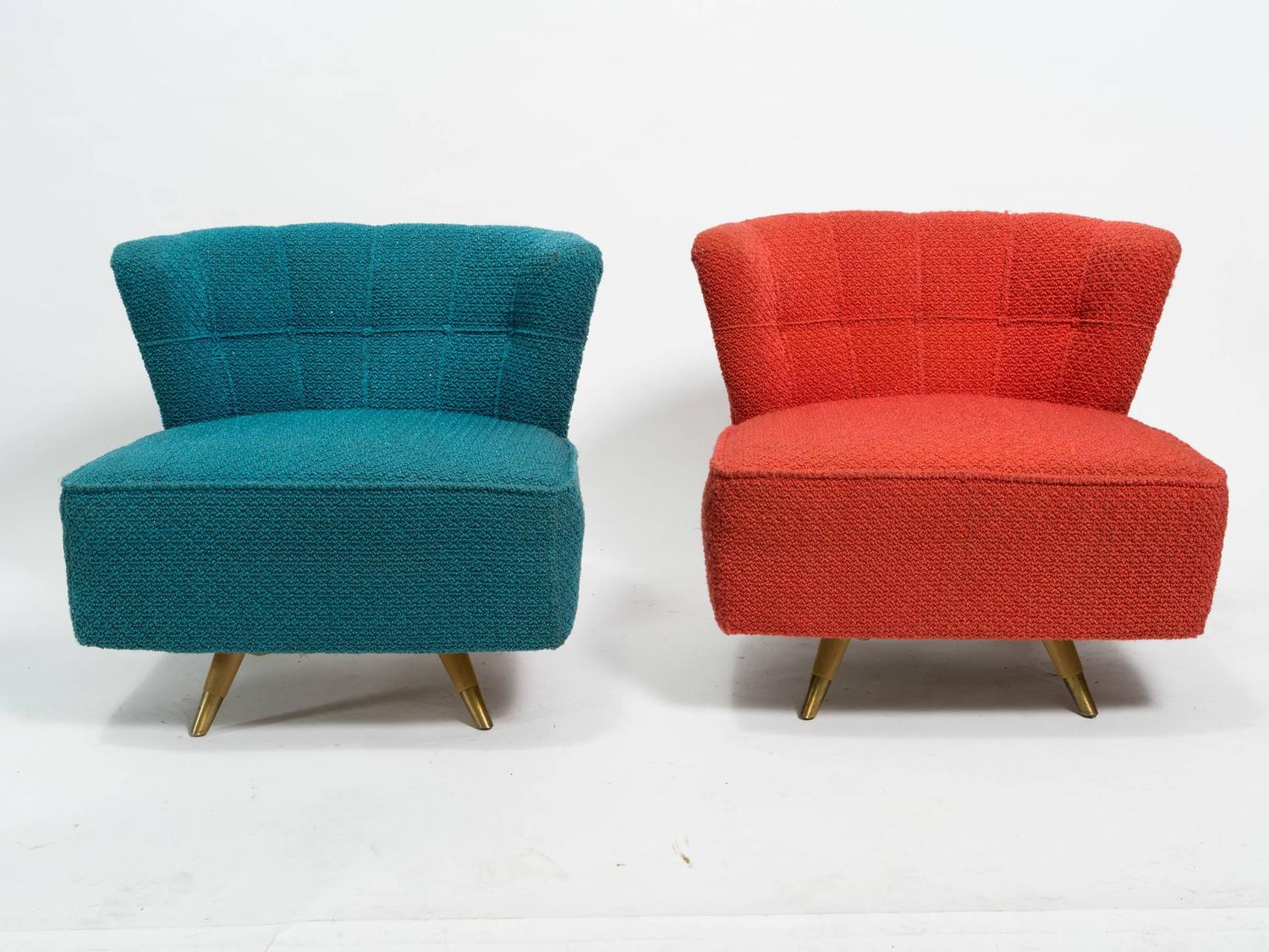 Pair of Kroehler 1950s Swivel Lounge Chairs at 1stdibs