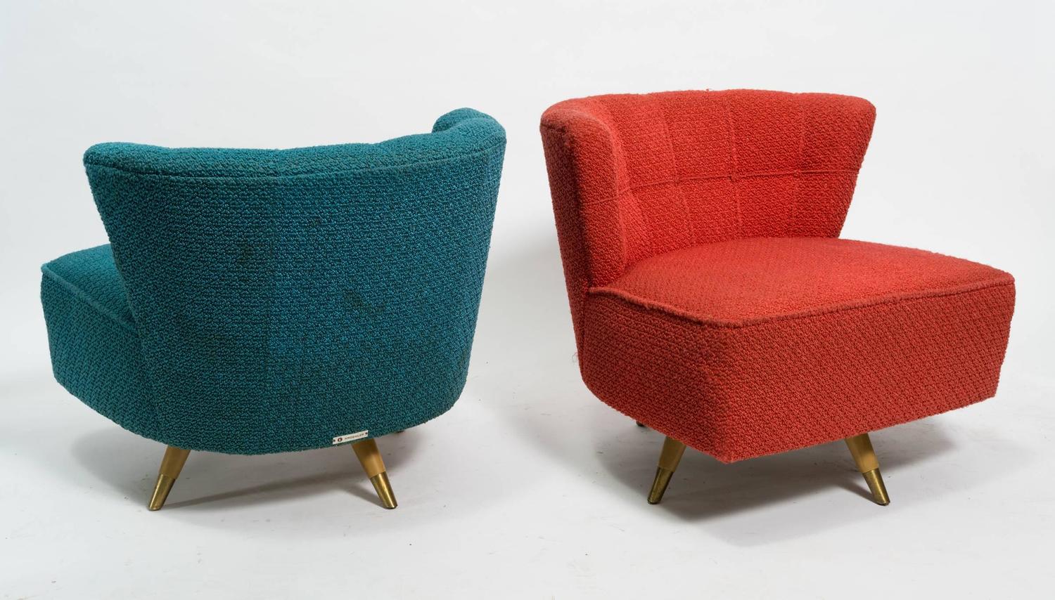 Pair of Kroehler 1950s Swivel Lounge Chairs at 1stdibs