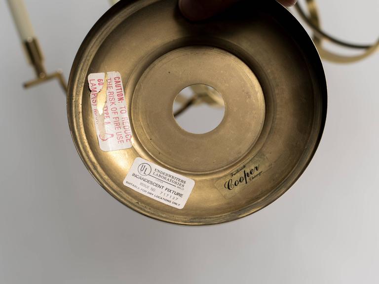 Frederick Copper Modernist Brass Chandelier at 1stDibs