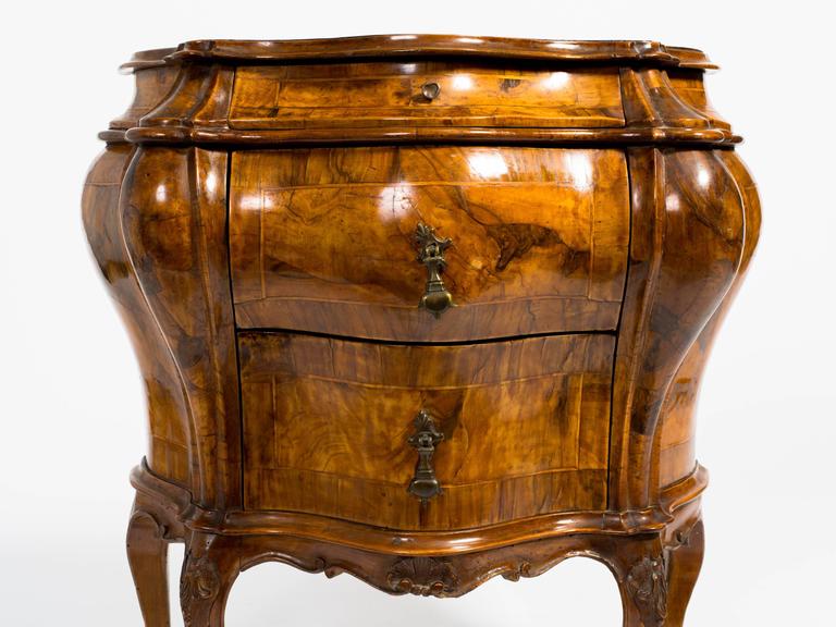 Petite Burl Bombe Chest at 1stDibs