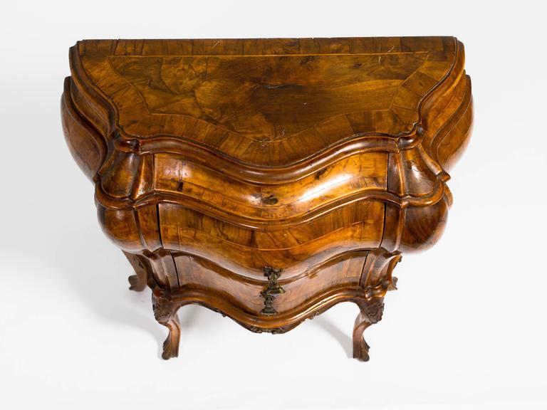 Petite Burl Bombe Chest at 1stDibs