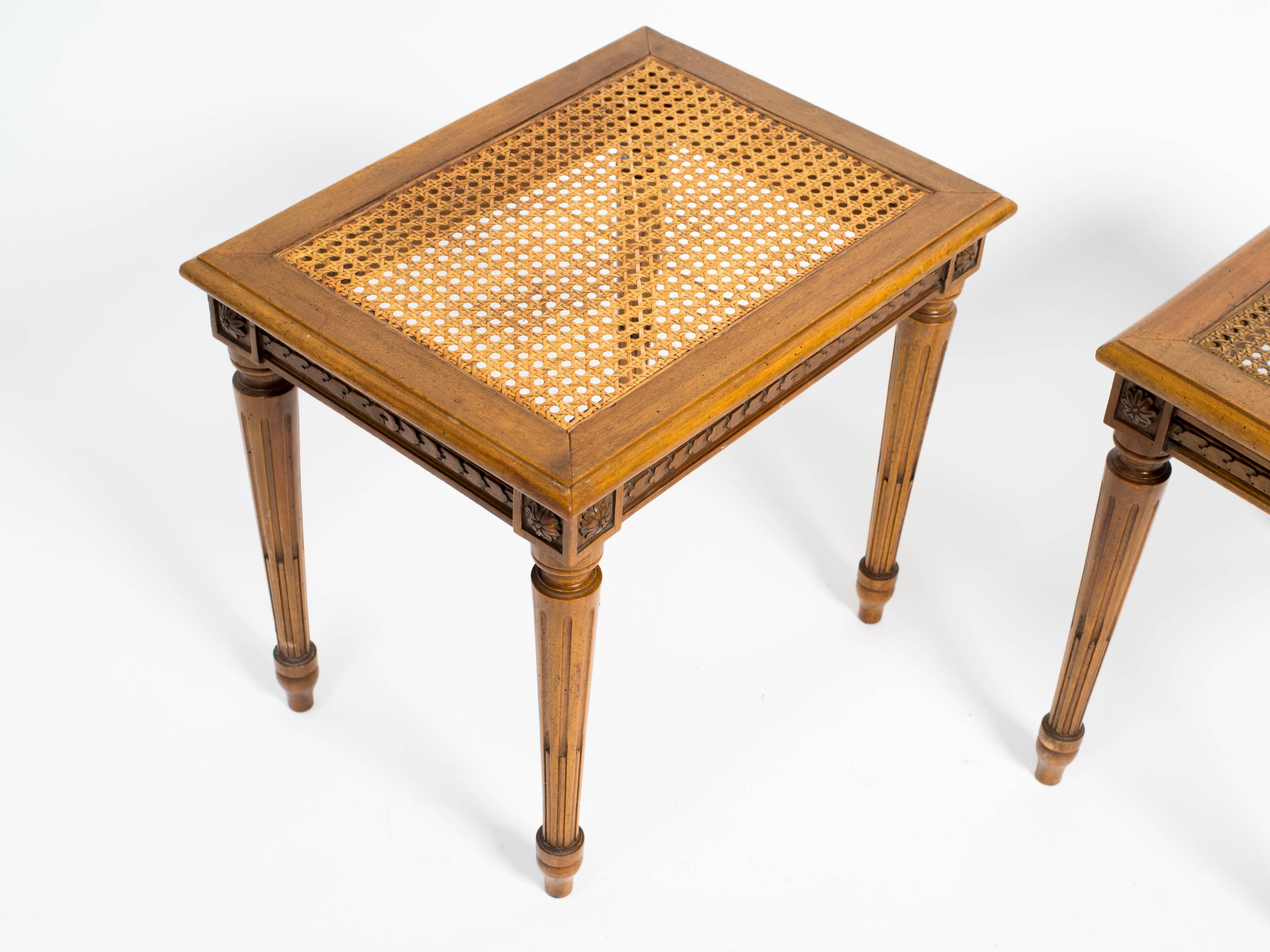 Pair of Regency Style Caned Side Tables at 1stDibs