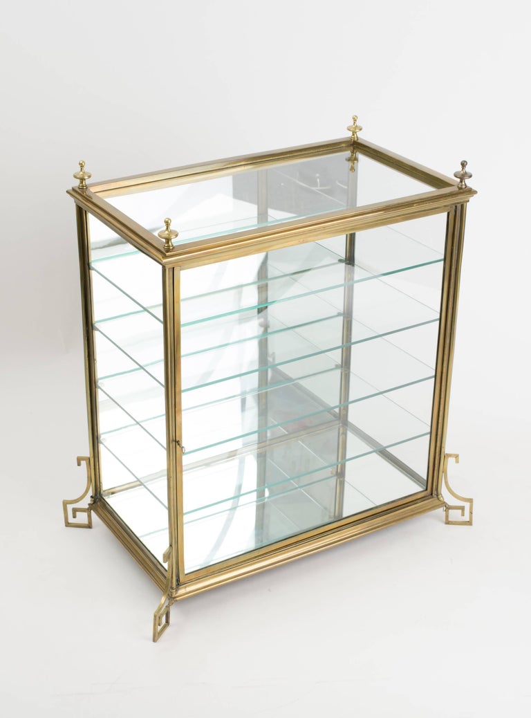 Italian Brass and Glass Display Cabinet at 1stDibs