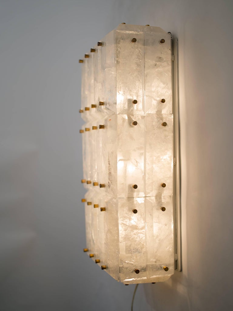 Pair of Rock Crystal Wall Sconces, Limited Edition For Sale at 1stDibs