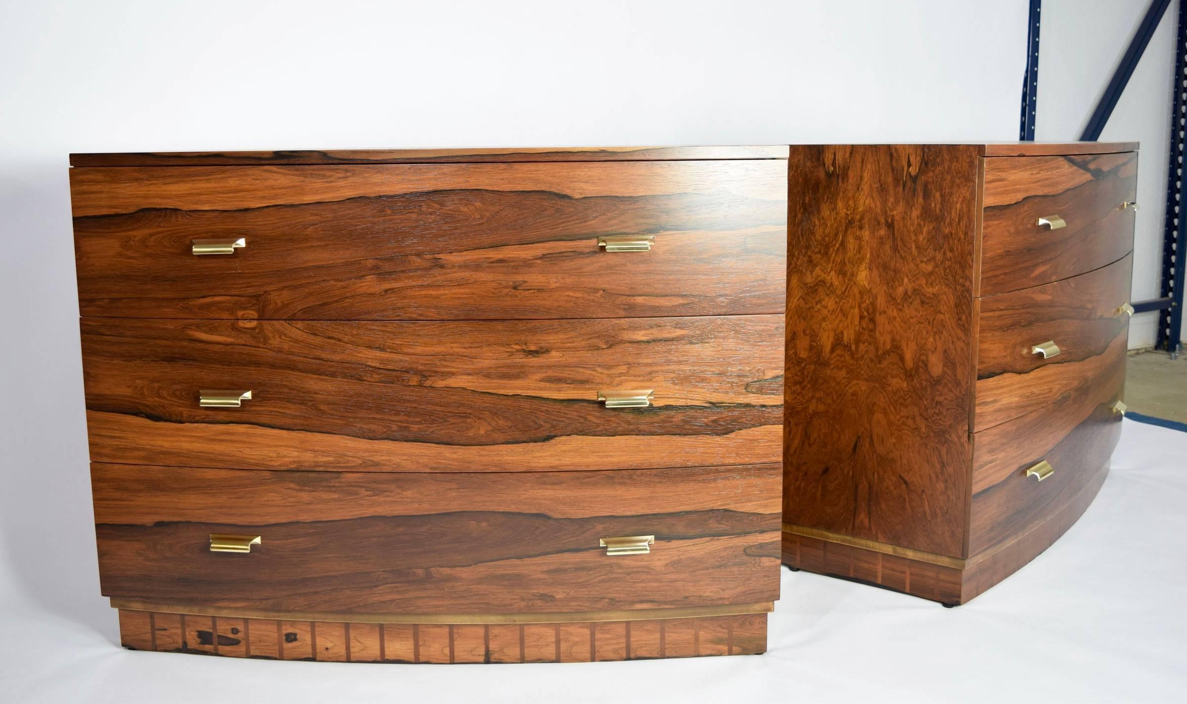 Stunning Pair of Gilbert Rohde's 3770 Dressers or Chests in Brazilian ...