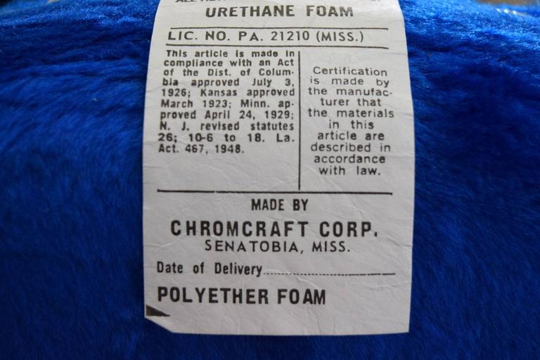 Four Space Age Style Bubble Chairs in Blue Velvet by Chromecraft at 1stDibs