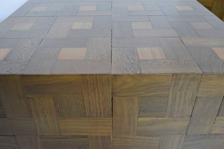 Pair of Parquet Oak Side or Coffee Tables For Sale at 1stdibs