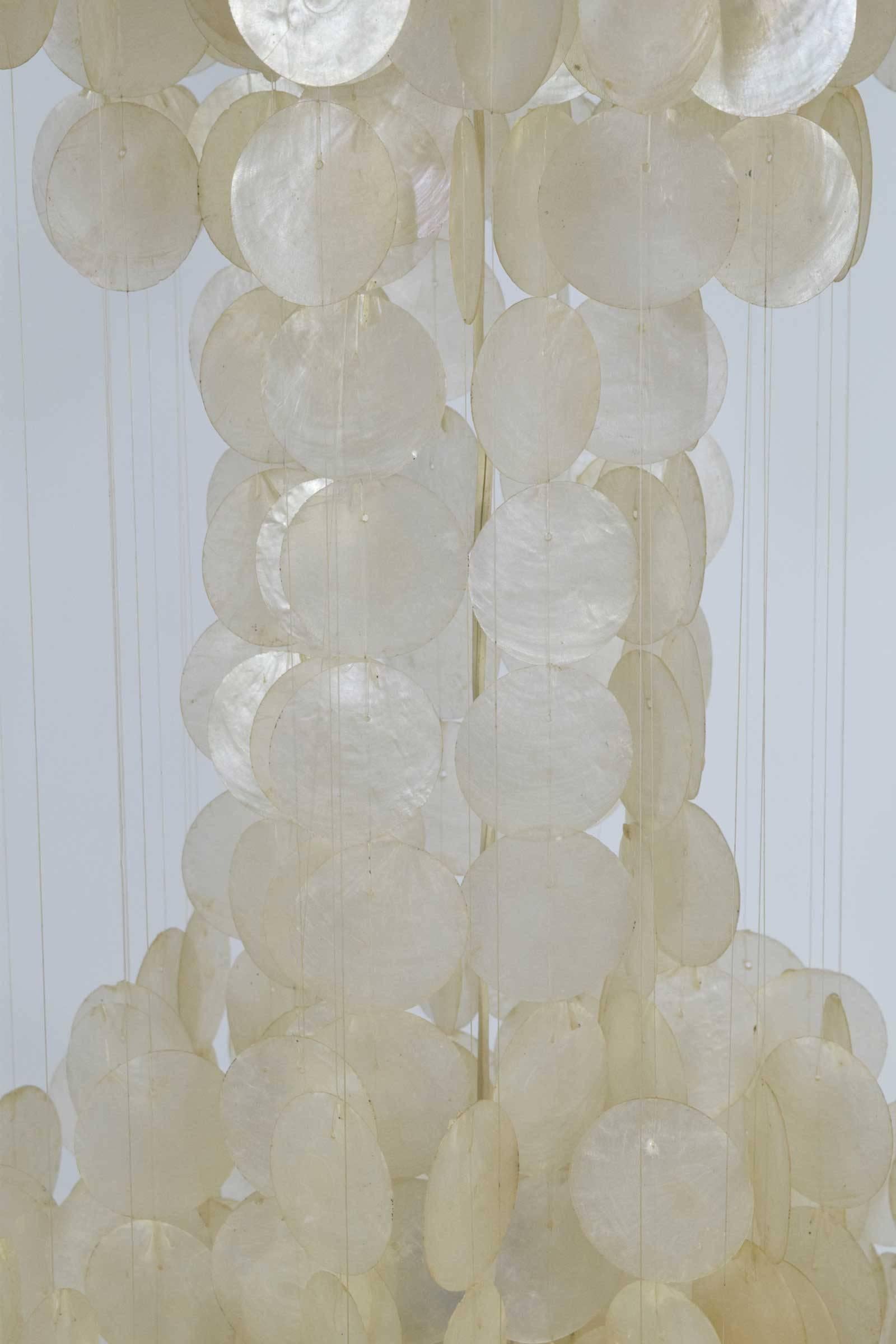 Pair of Very Large Verner Panton Style Capiz Shell Chandeliers For Sale ...
