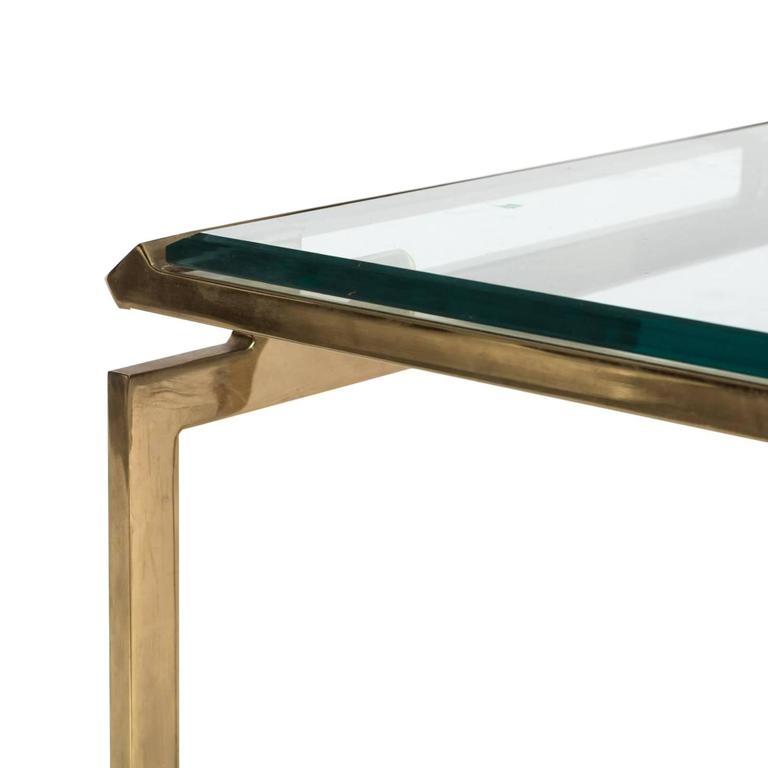 Pierre Vandel Side Table with Inset Beveled Glass at 1stDibs