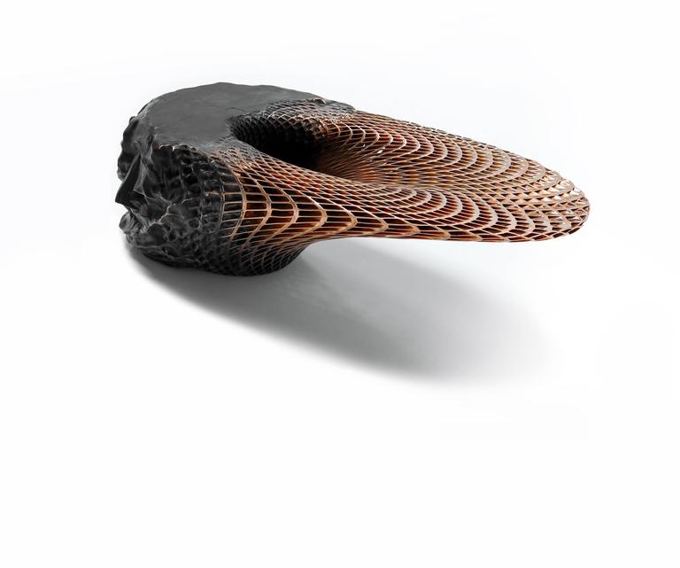 "Metsidian" Unique Coffee Table/Cocktail Table in Obsidian and Copper ...