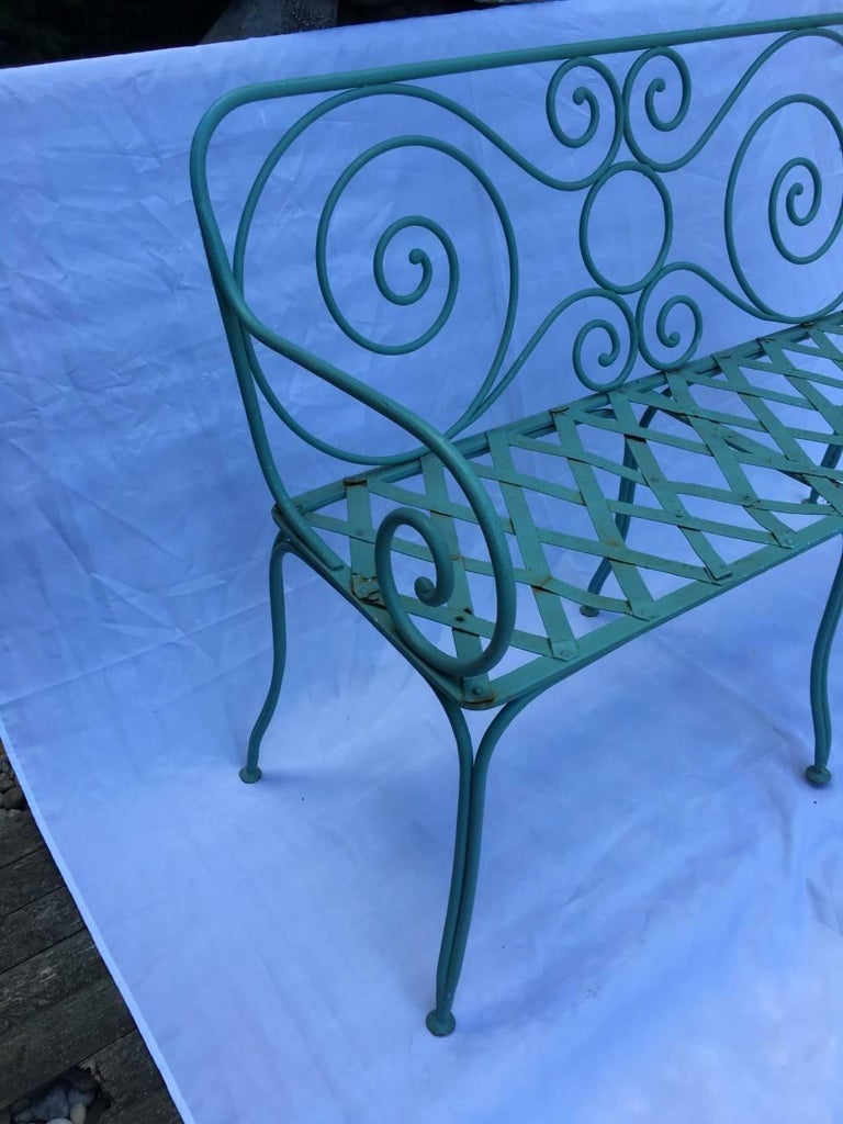 Hand-Forged Iron Garden Bench, Provence Region, France, 1920 at 1stDibs