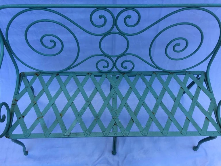 Hand-Forged Iron Garden Bench, Provence Region, France, 1920 at 1stDibs