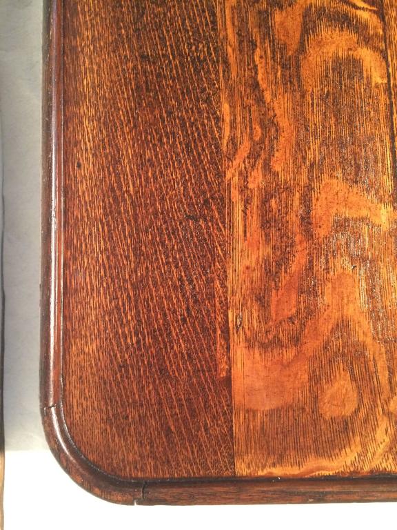 Tiger Oak Coffee Table With Glass Legs, 1945 at 1stdibs