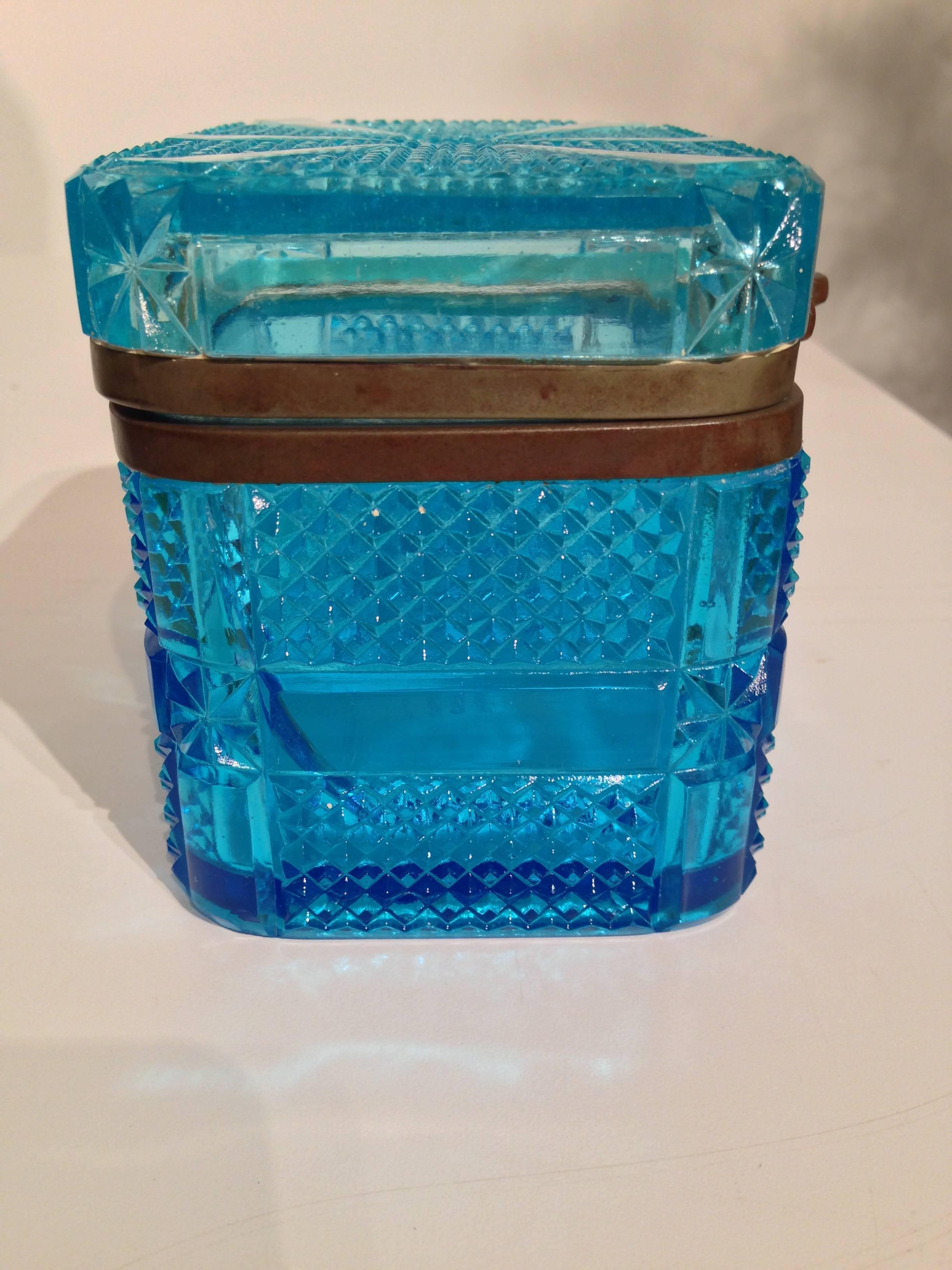 Russian Pressed Glass Tea Caddy For Sale at 1stDibs