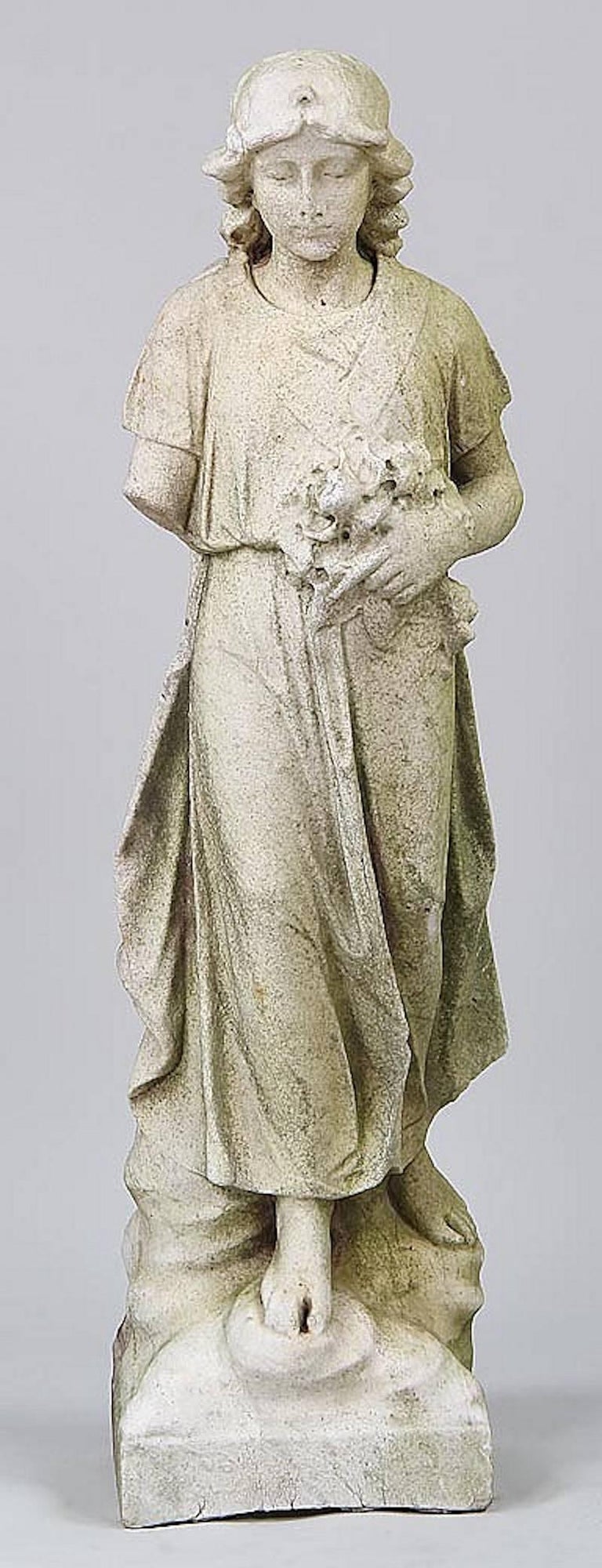 Romantic Period "Fallen Angel" Marble Sculpture For Sale at 1stdibs