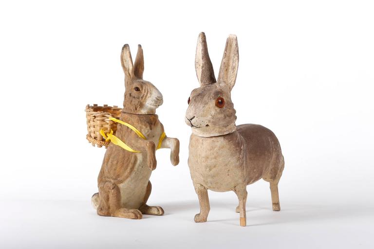 Two Amazing German Rabbit Candy Containers for Easter, circa 1900 at ...