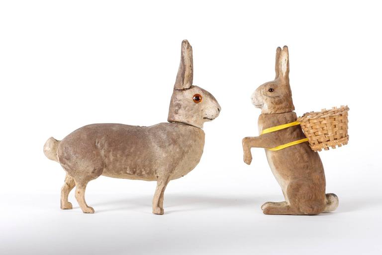 Two Amazing German Rabbit Candy Containers for Easter, circa 1900 at ...