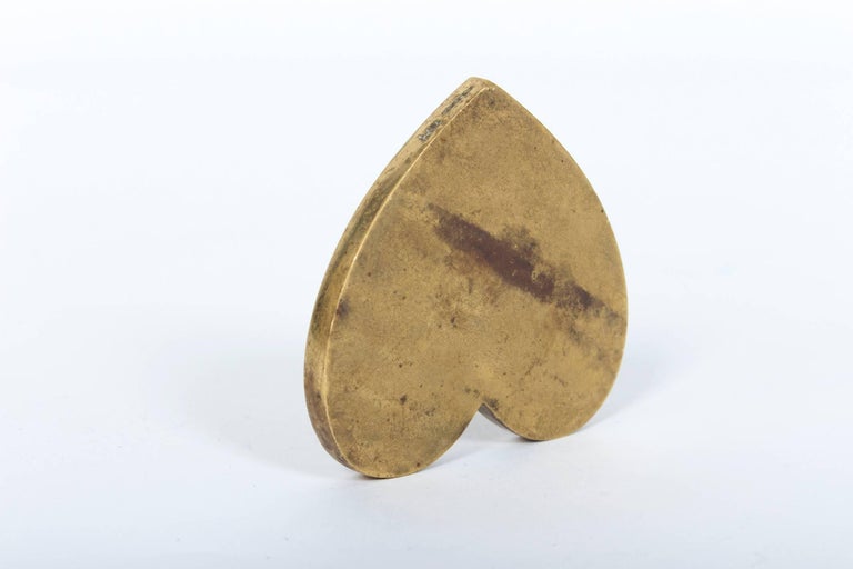 Marked Heavy Brass Paperweight in Shape of a Heart by Carl Auböck ...