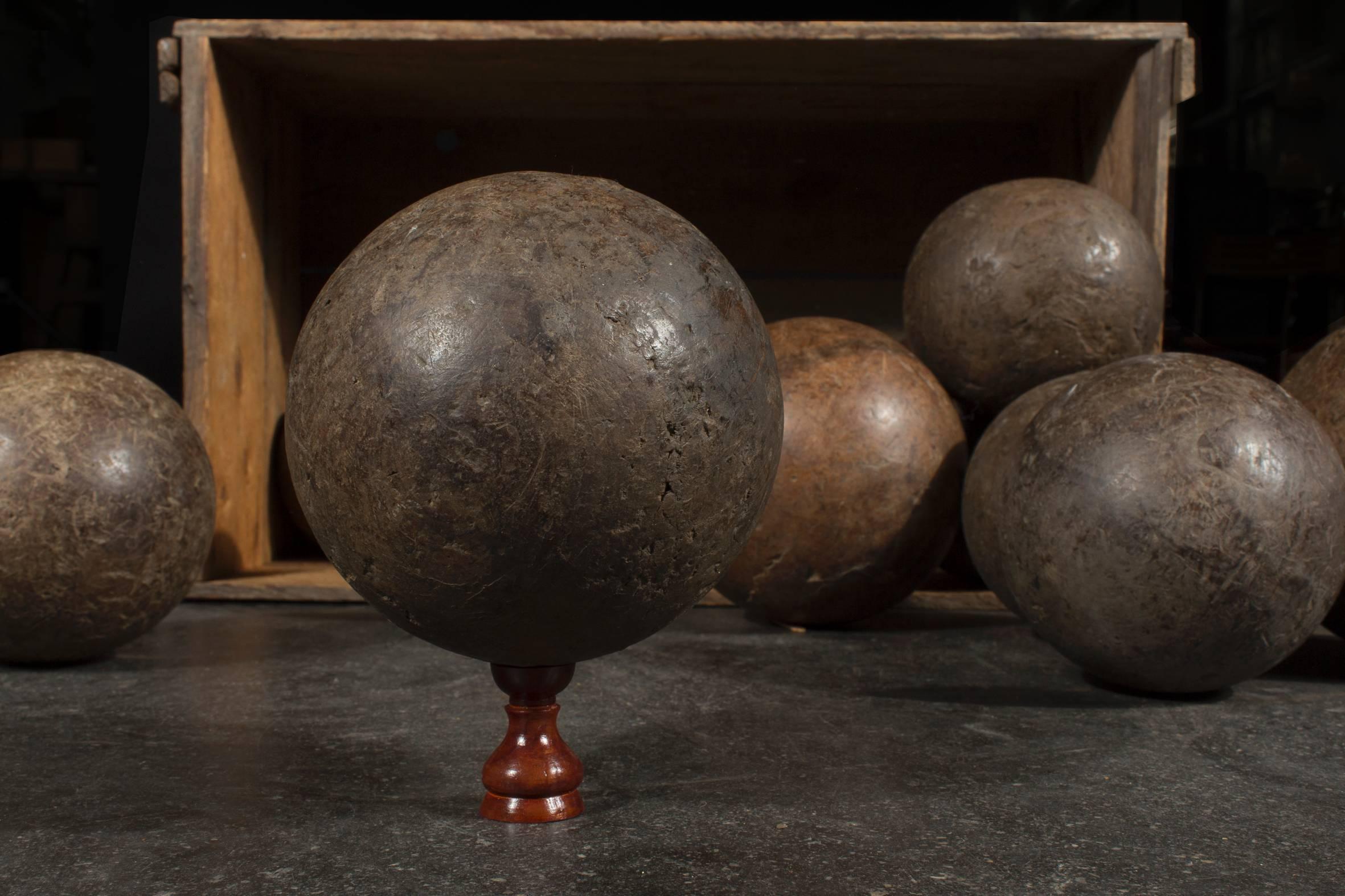Collection of Twelve circa 1900-1930 Hardwood Bowling Balls at 1stDibs