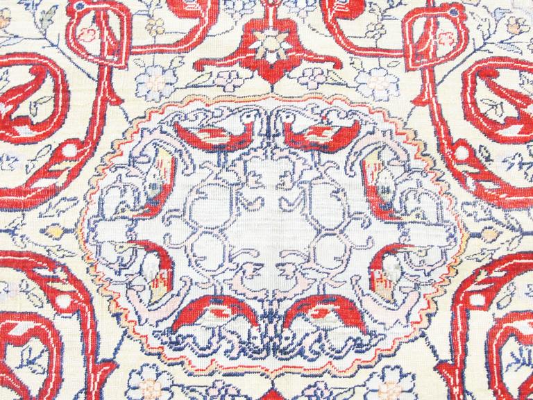 Antique Turkish Hereke Carpet 6'6" x 9'5". For Sale at 1stDibs