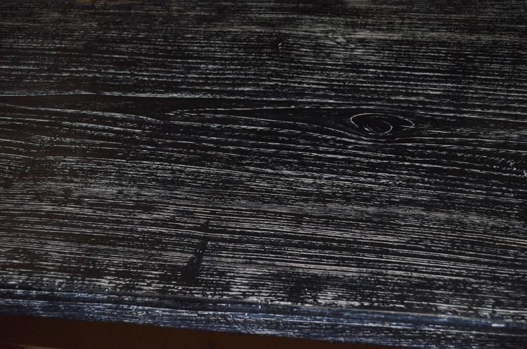 Andrianna Shamaris Triple Burnt Teak Wood Black and White Console For ...