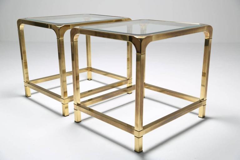 Mid-century Brass End Tables by Mastercraft at 1stDibs