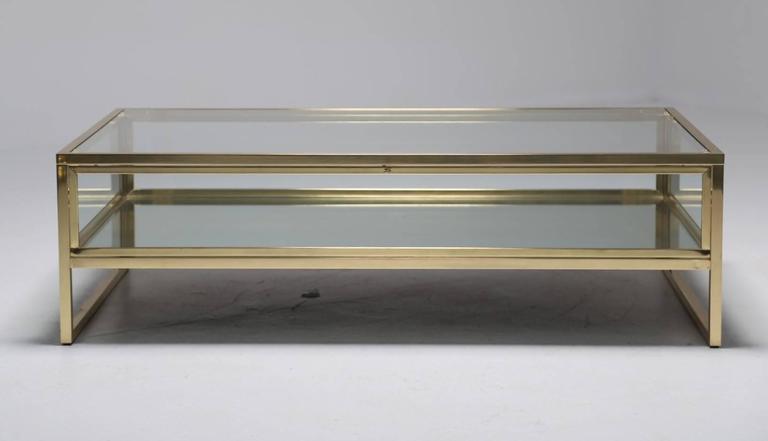 Mid-Century Brass Curio Coffee Table at 1stDibs