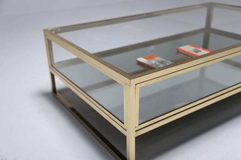 Mid-Century Brass Curio Coffee Table at 1stDibs
