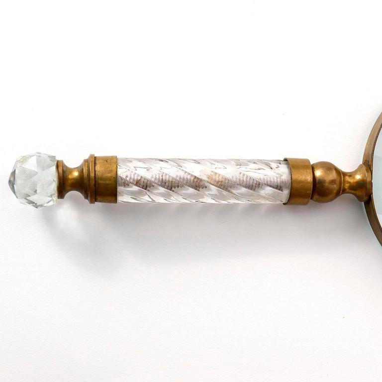 Magnifying Glass Magnifier, Brass Crystal Glass For Sale at 1stDibs