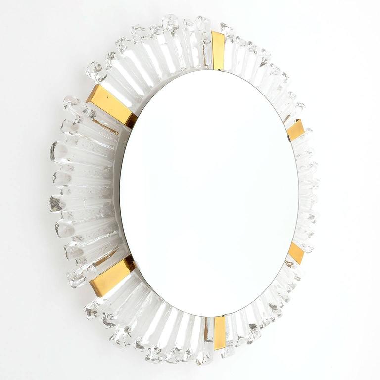 Kalmar Backlit Mirror, Brass and Glass, 1960s at 1stDibs