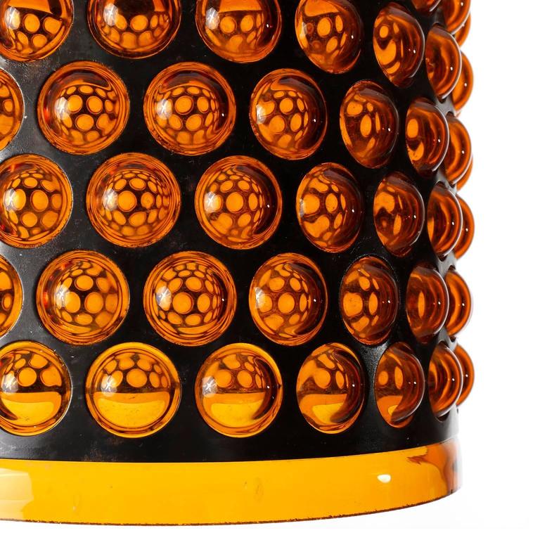 Pendant Light, Orange Acrylic Glass Black Metal, 1970 at 1stDibs