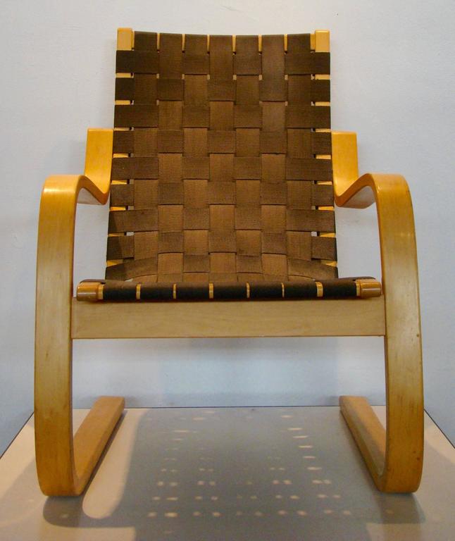 Pair of Alvar Aalto Bentwood Lounge Chairs by ICF for Artek For Sale at ...