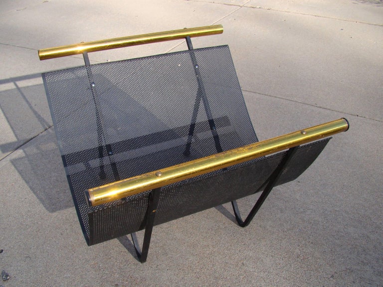 Modernist Iron Log Holder Magazine Stand by Gene Tepper, circa 1953 ...