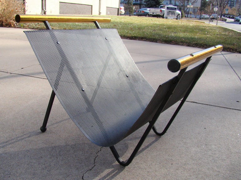Modernist Iron Log Holder Magazine Stand by Gene Tepper, circa 1953 ...