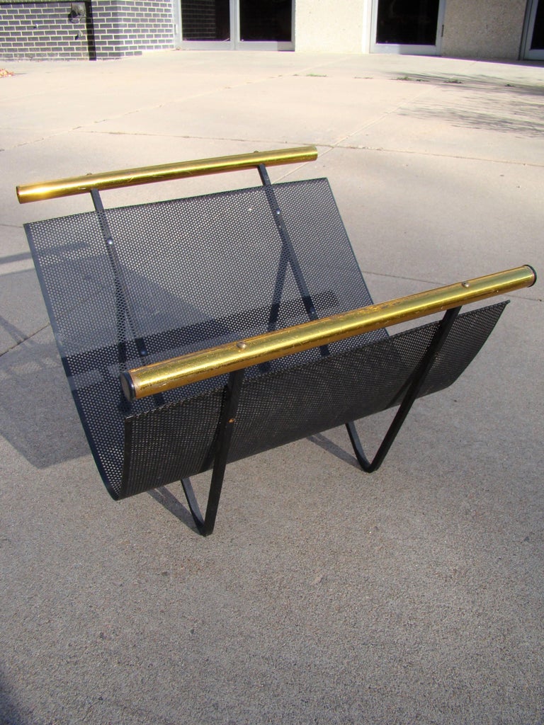 Modernist Iron Log Holder Magazine Stand by Gene Tepper, circa 1953 ...