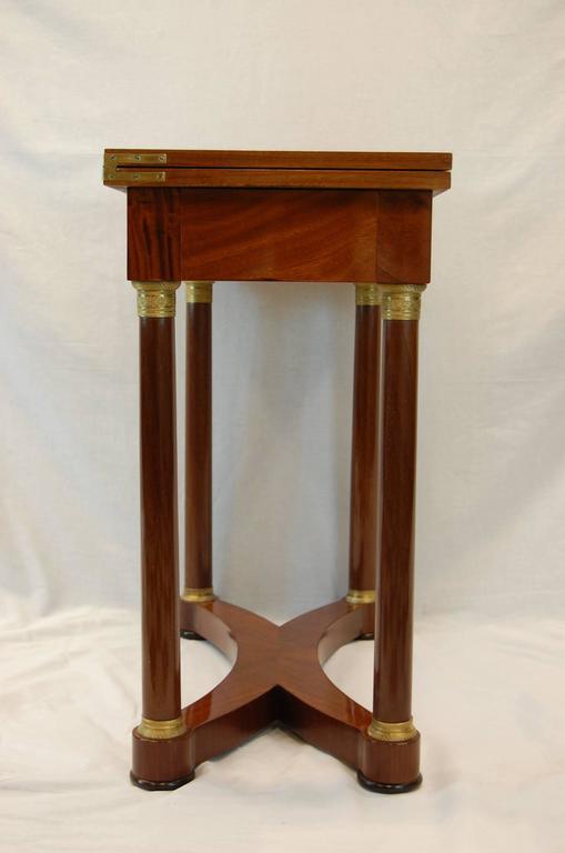 Mahogany Flip-Top Card Table with Leather Insert, circa 1880 at 1stDibs