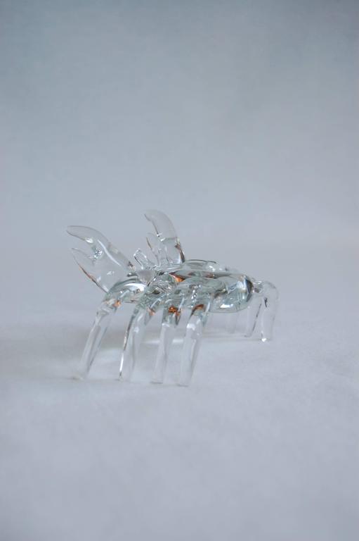 Modern Handmade Clear Glass Figure of a Sand Crab at 1stDibs