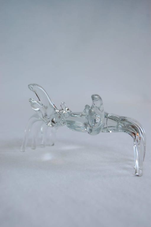 Modern Handmade Clear Glass Figure of a Sand Crab at 1stDibs