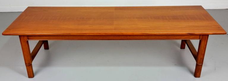 Simple and Stately Walnut and Rosewood Coffee Table by John Stuart at ...